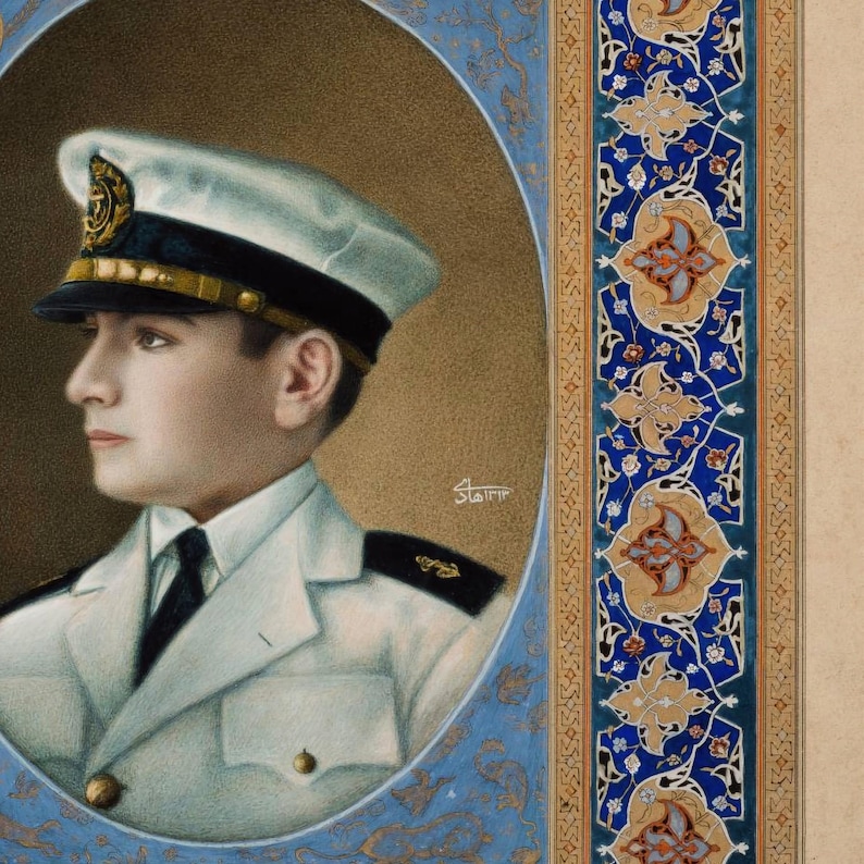 Portrait of Mohammad Reza Shah, Print Portrait of the Last King of ...