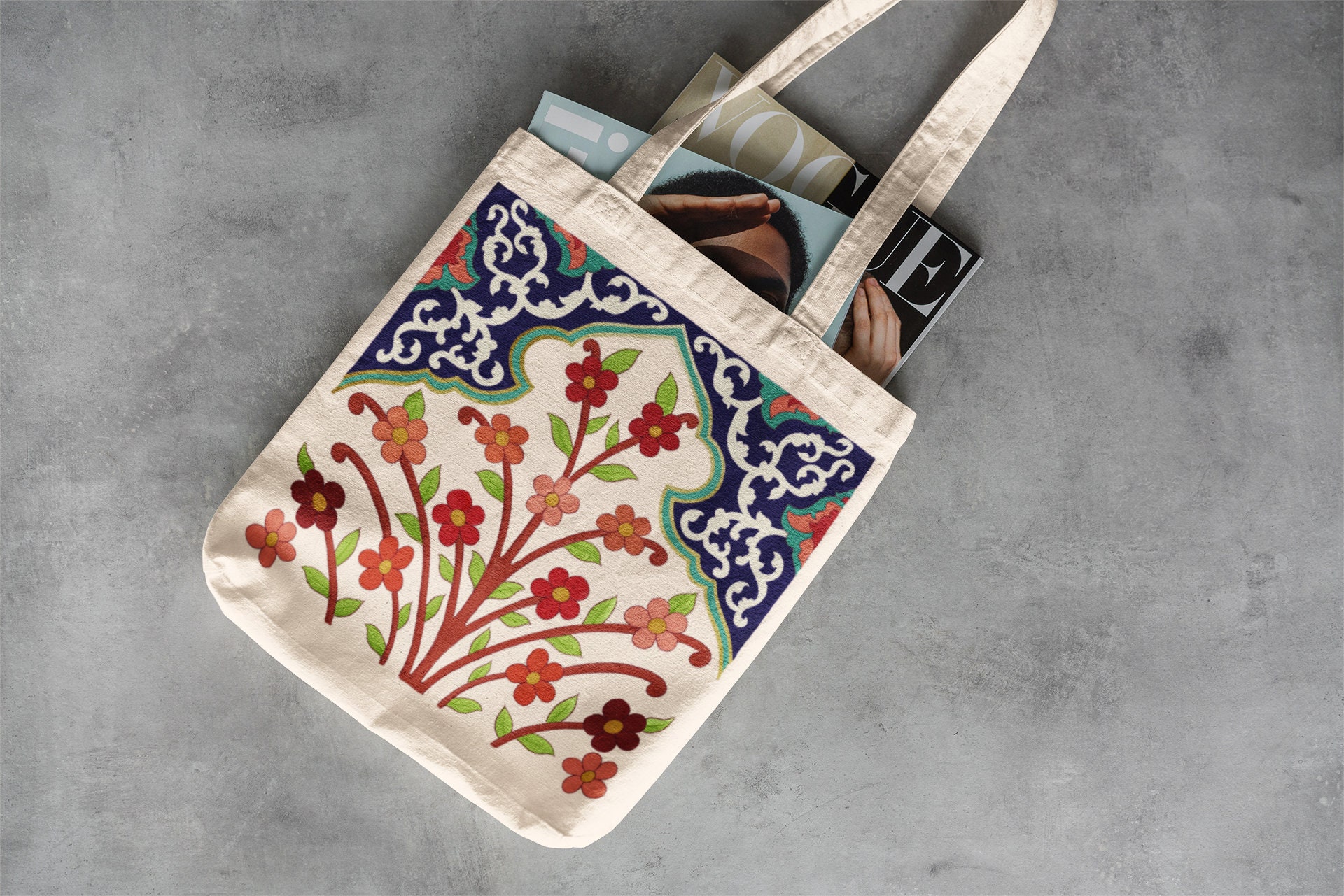 Persian Bag, Persian Illustration Tote Bag, Miniature Painting Bag ...