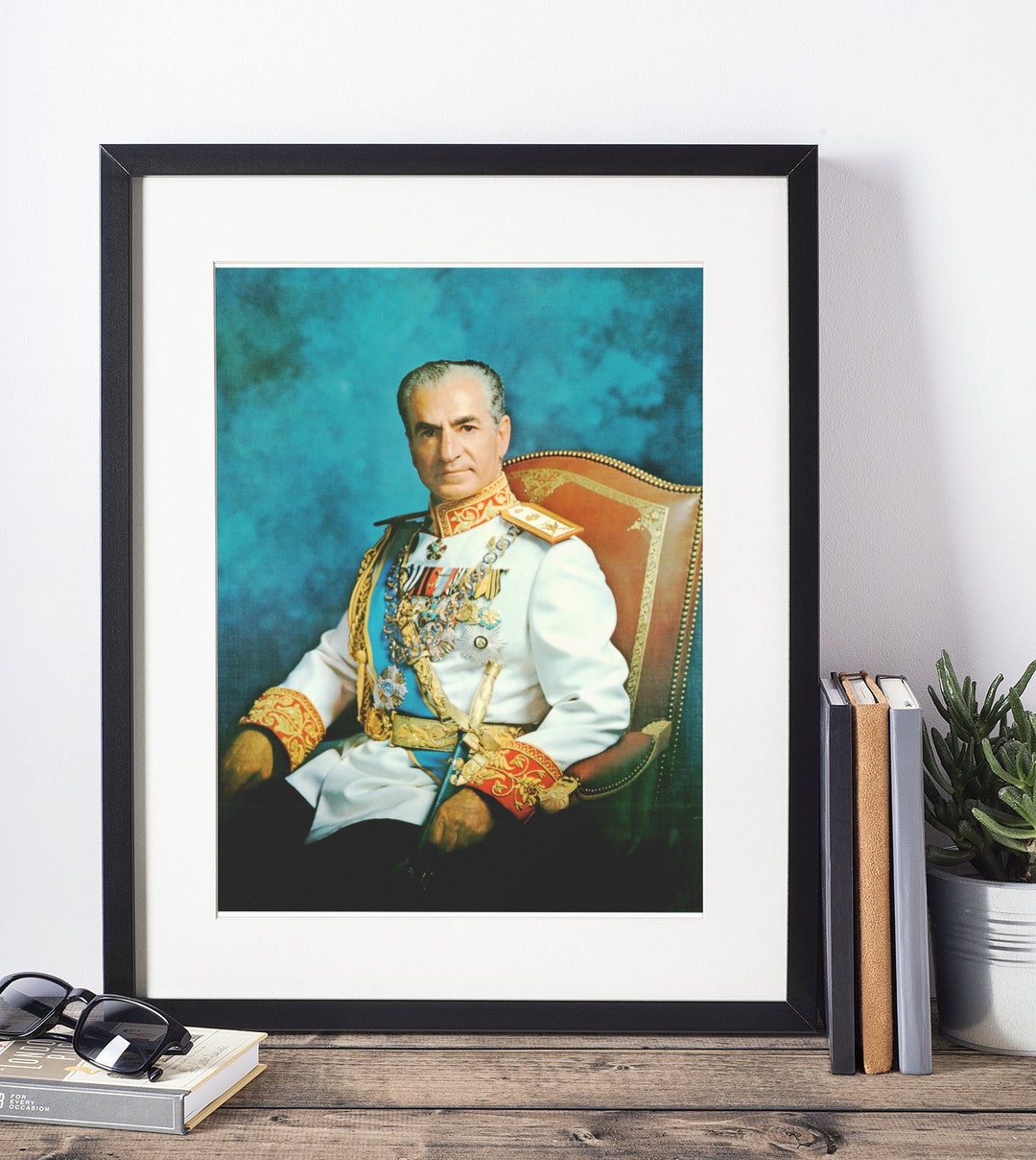 Portrait of Last Persian King, Persian Shah Portrait, Mohammad Reza ...