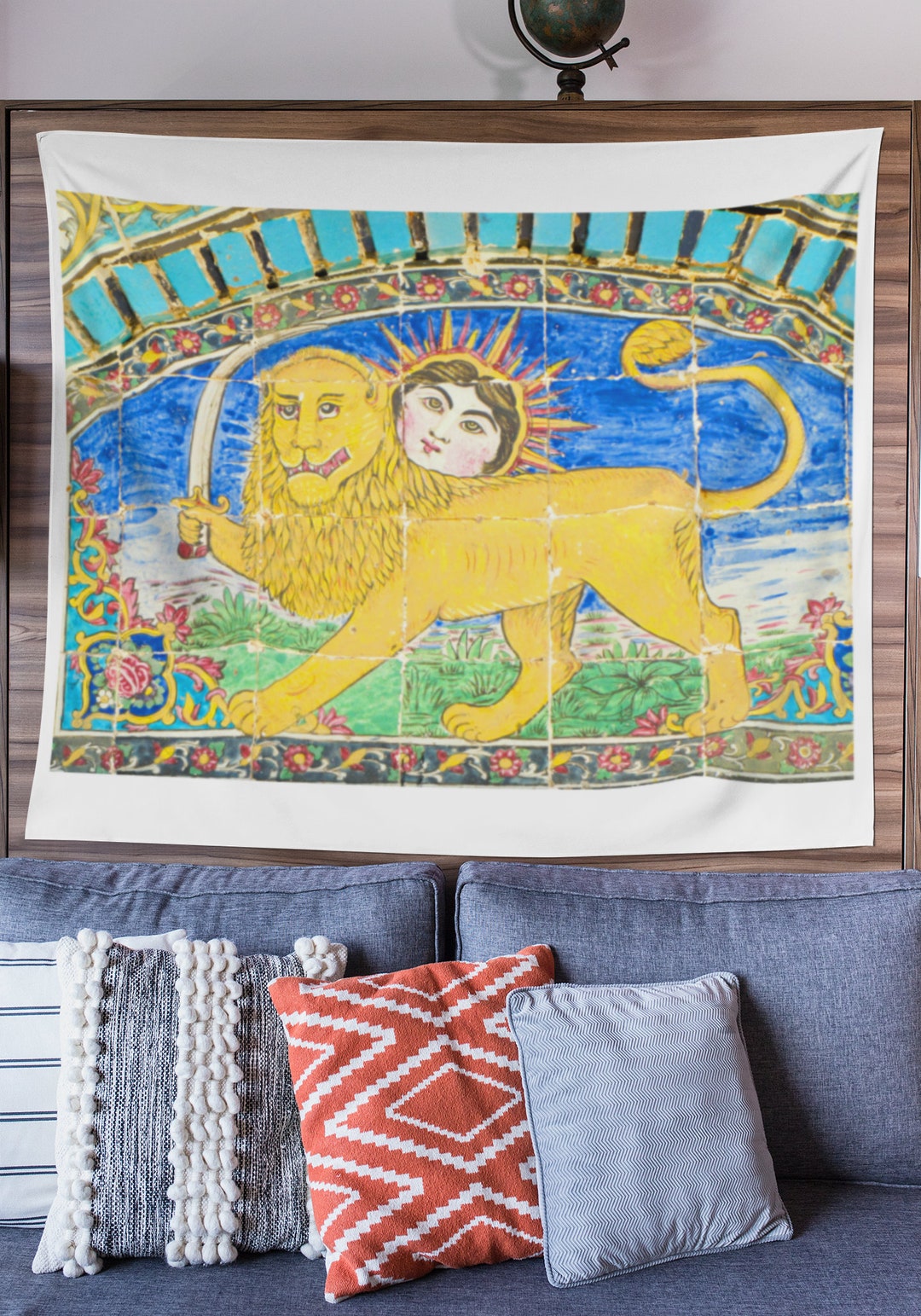 Persian Wall Art, Persian Tapestry Shir O Khorshid, Persian Wall ...