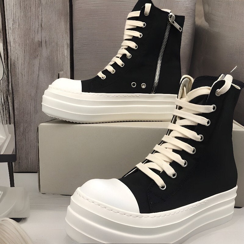 Rick Owens Canvas Shoes - Etsy Rick Owens Canvas Shoes - Etsy