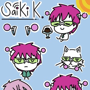 Saiki K Sticker Sheet - Etsy