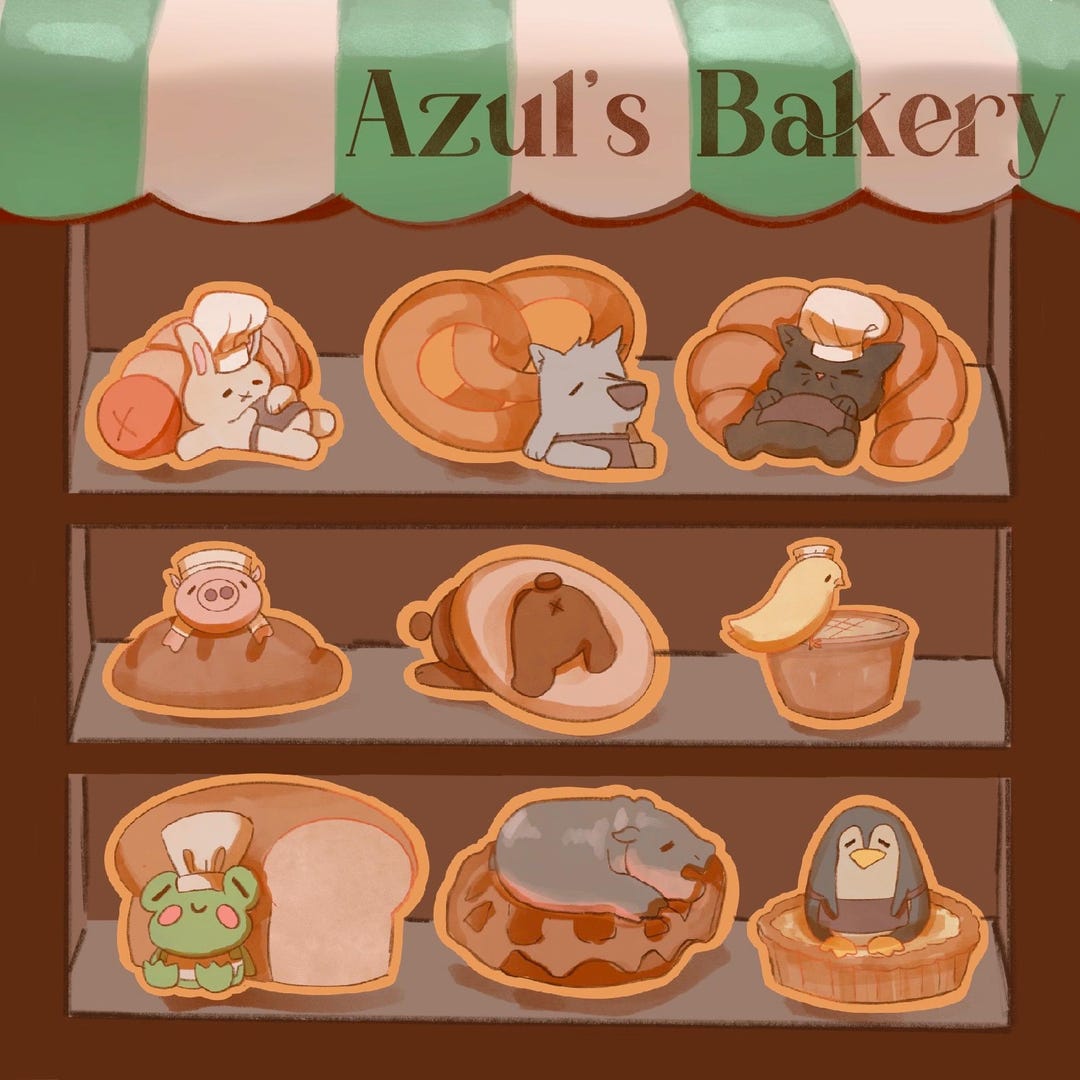 Cute Baking Animals | Aesthetic Cute Stickers | 9 Stickers! - Etsy