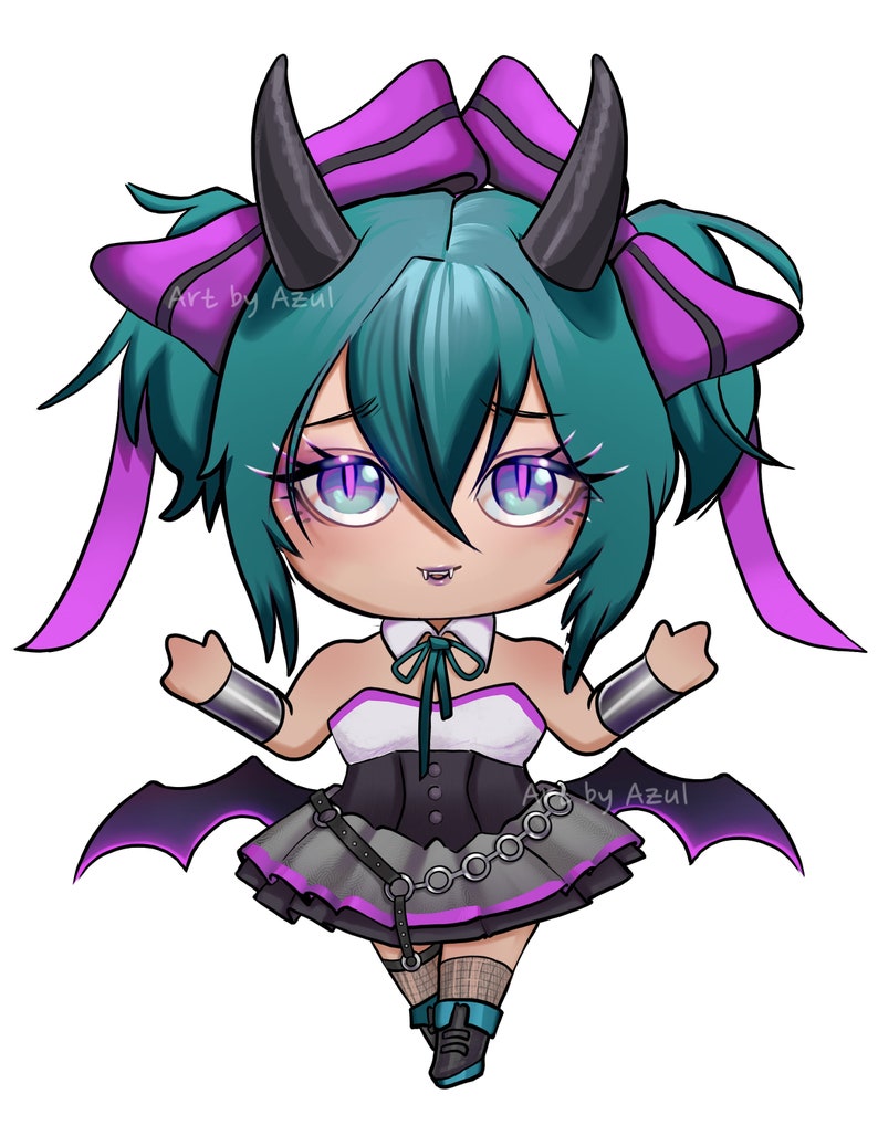 HATSUNE MIKU Demon Chibi Sticker Sheet W/ Free Card - Etsy