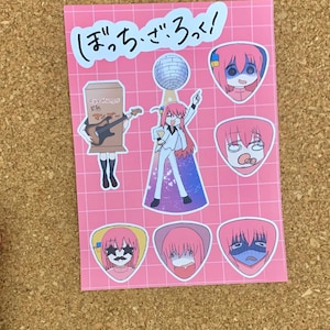 Bocchi the Rock! Bocchi Anime Sticker Sheet Funny Faces Version - Etsy