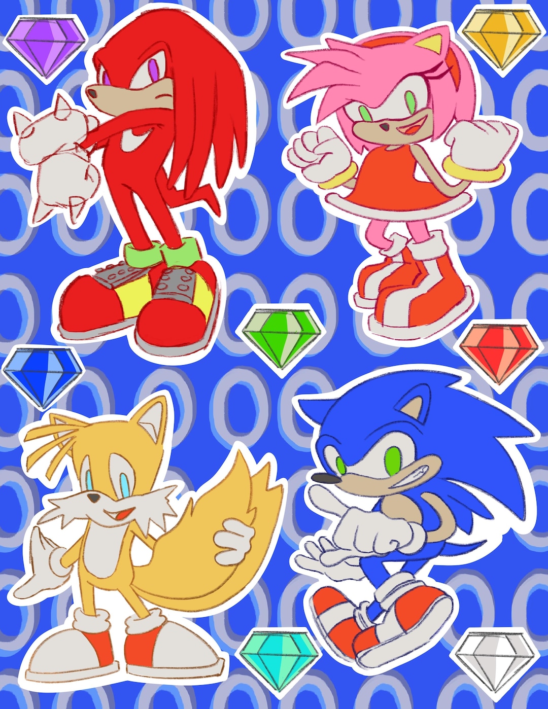 Sonic! and Friends! Sticker Sheet - Etsy
