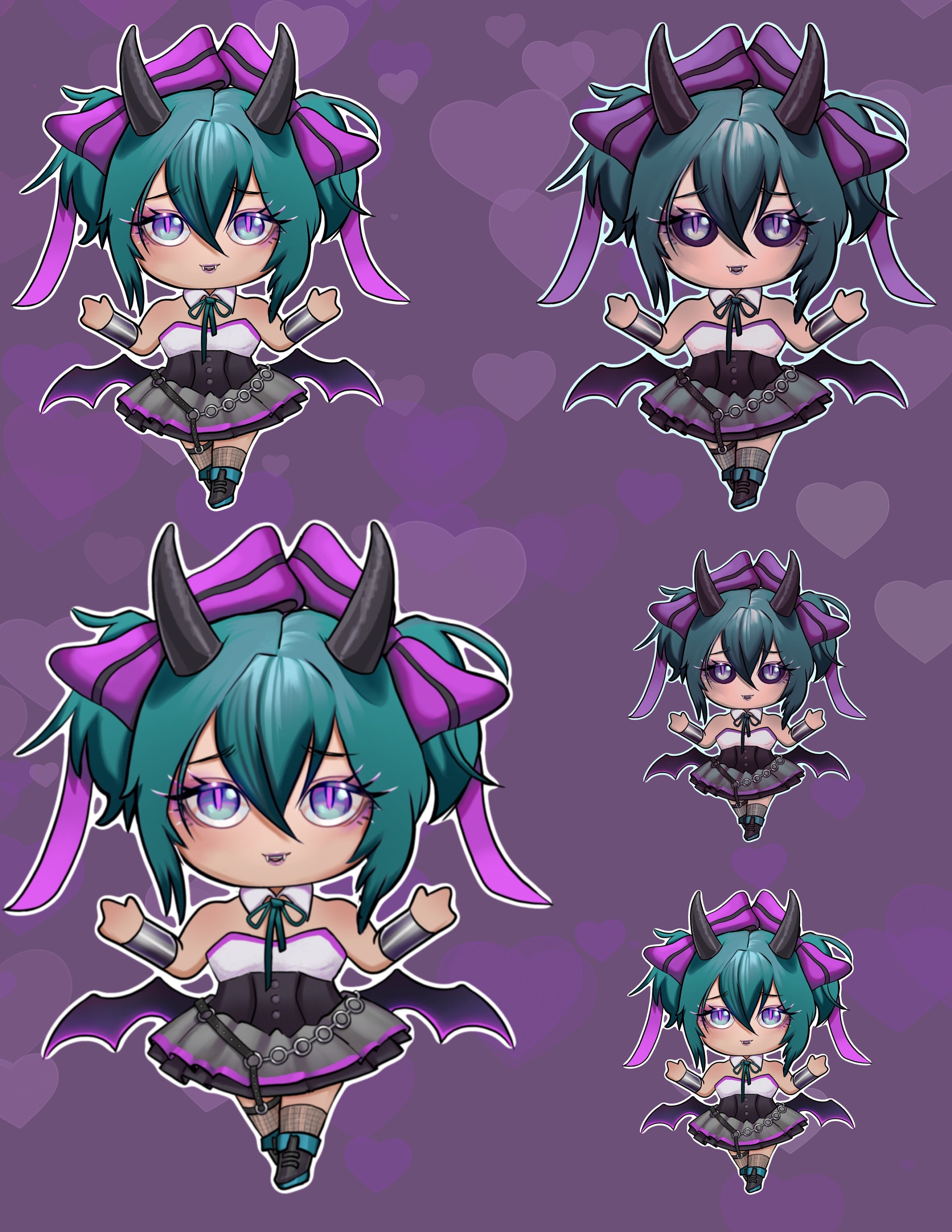 HATSUNE MIKU Demon Chibi Sticker Sheet W/ Free Card - Etsy