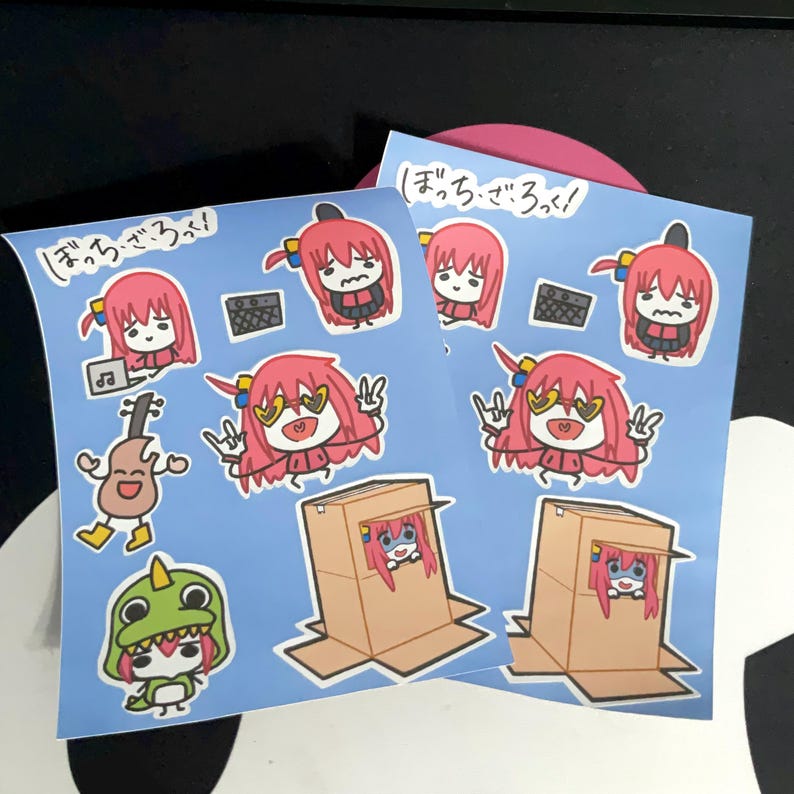 Bocchi the Rock! Sticker Sheet: Azularts Style - Etsy