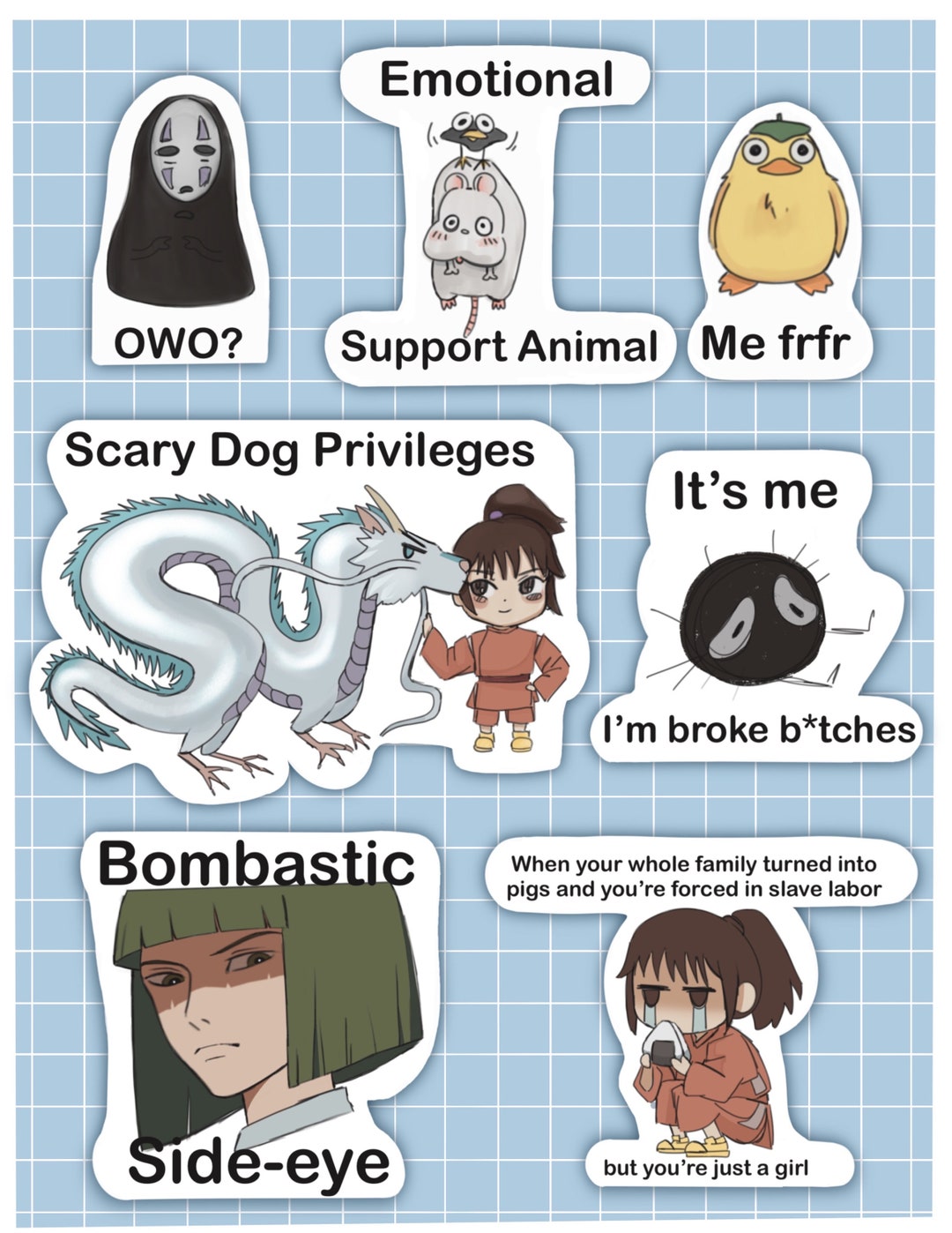 Spirited Away MEME Sticker Set - Etsy
