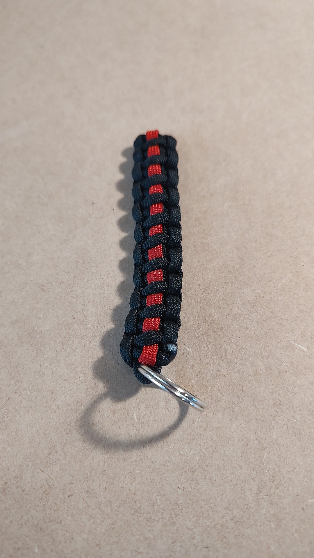 Hand Made Black With Red Stripe Key Chain. Fire Fighter, First ...