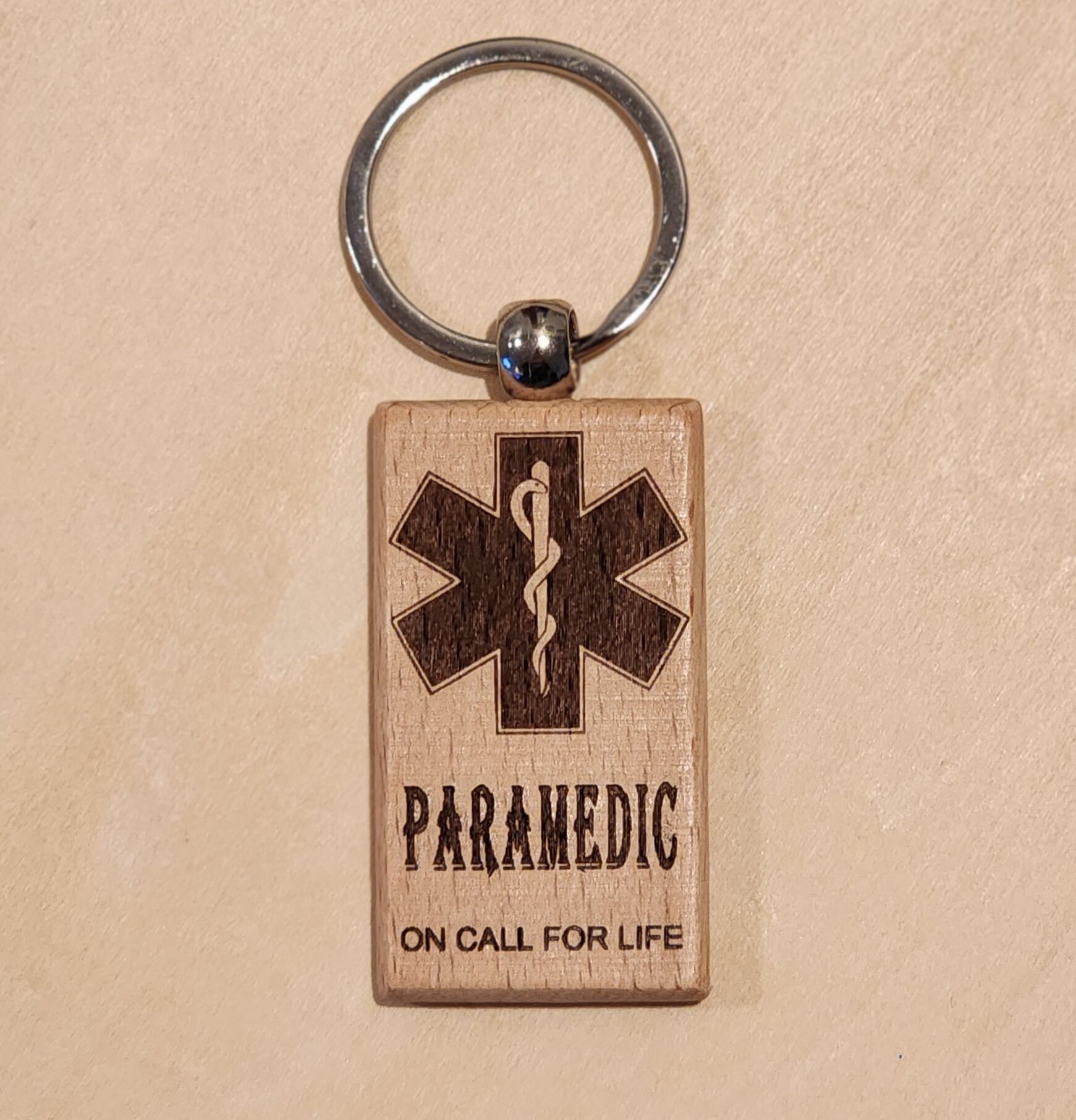 EMS Paramedic EMT Keychain - Laser Engraved Wood Keychain - on Call for ...