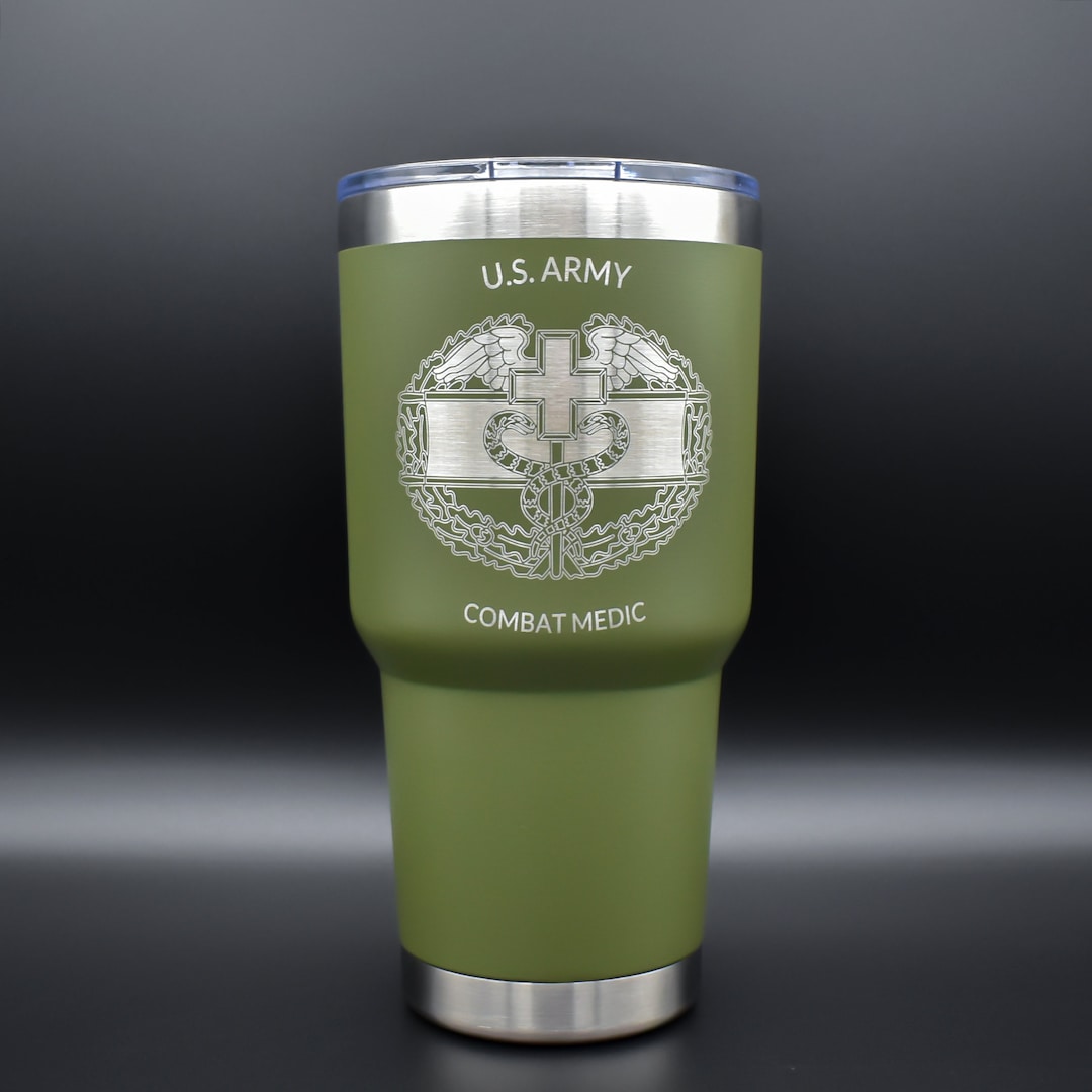 U.S. Army Combat Medic 30oz Laser Engraved Stainless Steel Tumbler Army ...
