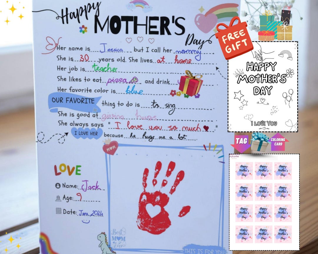 Mother's Day Questionnaire: Fill-in-the-blanks Keepsake (PDF) - Etsy