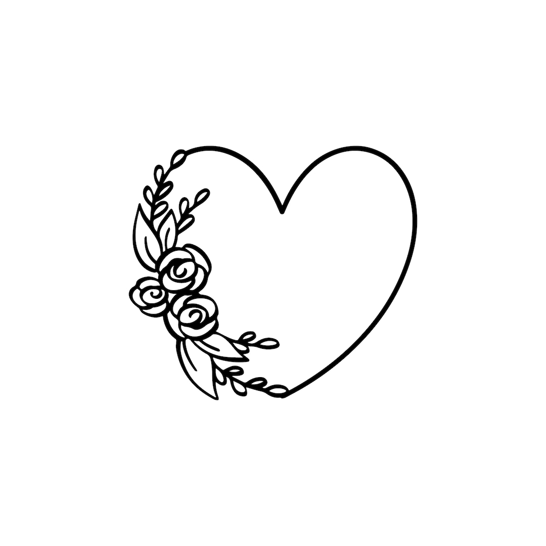 Rose Heart Svg Floral Heart Svg Heart Frame Svg Heart Svg - Etsy Australia