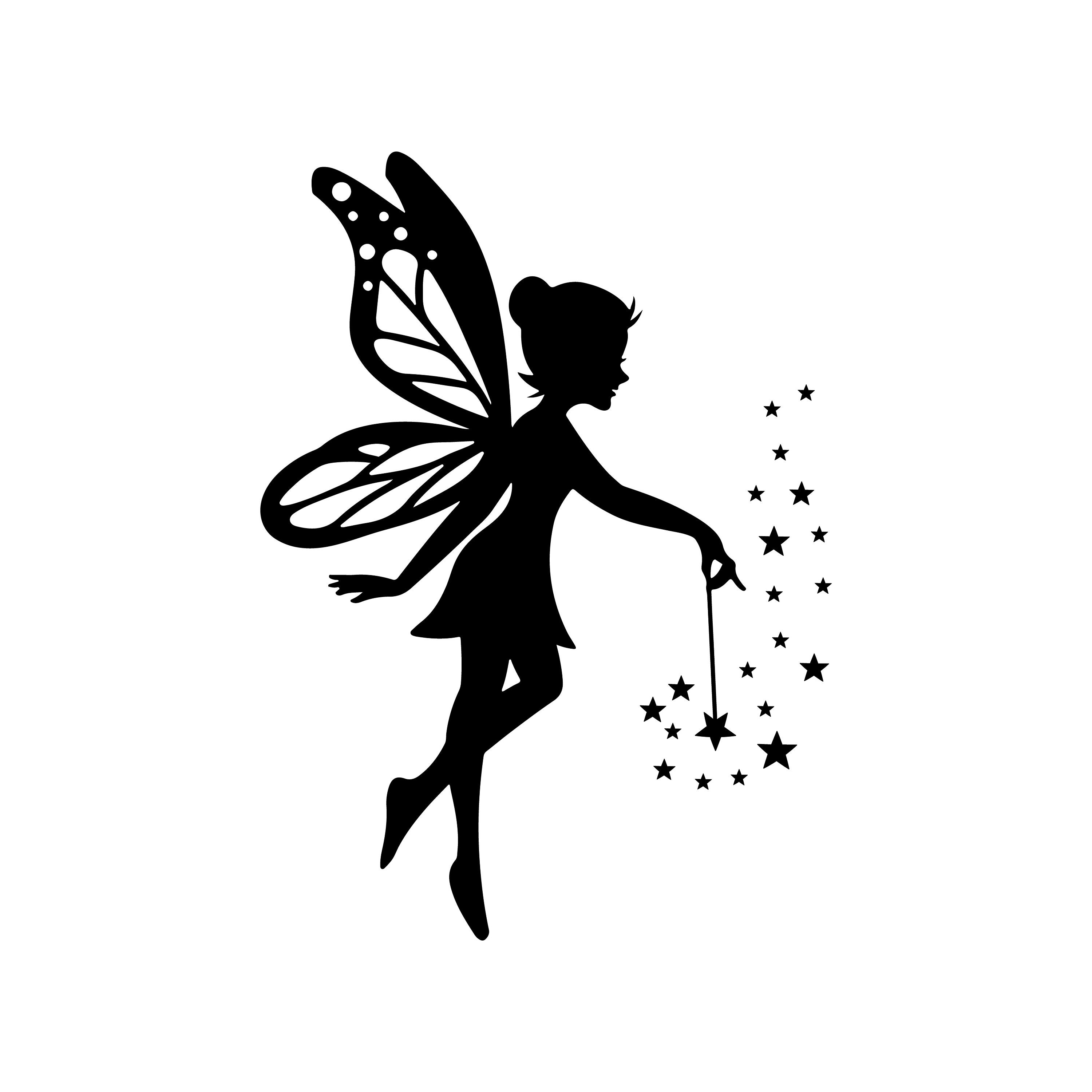 Flying Fairy Silhouette Vector