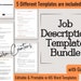 Job Description Template Bundle | Editable MS Word Template | Job ...