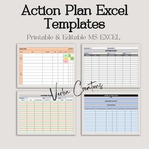 Action Plan Excel Template: Printable Goal Tracker (digital Download ...