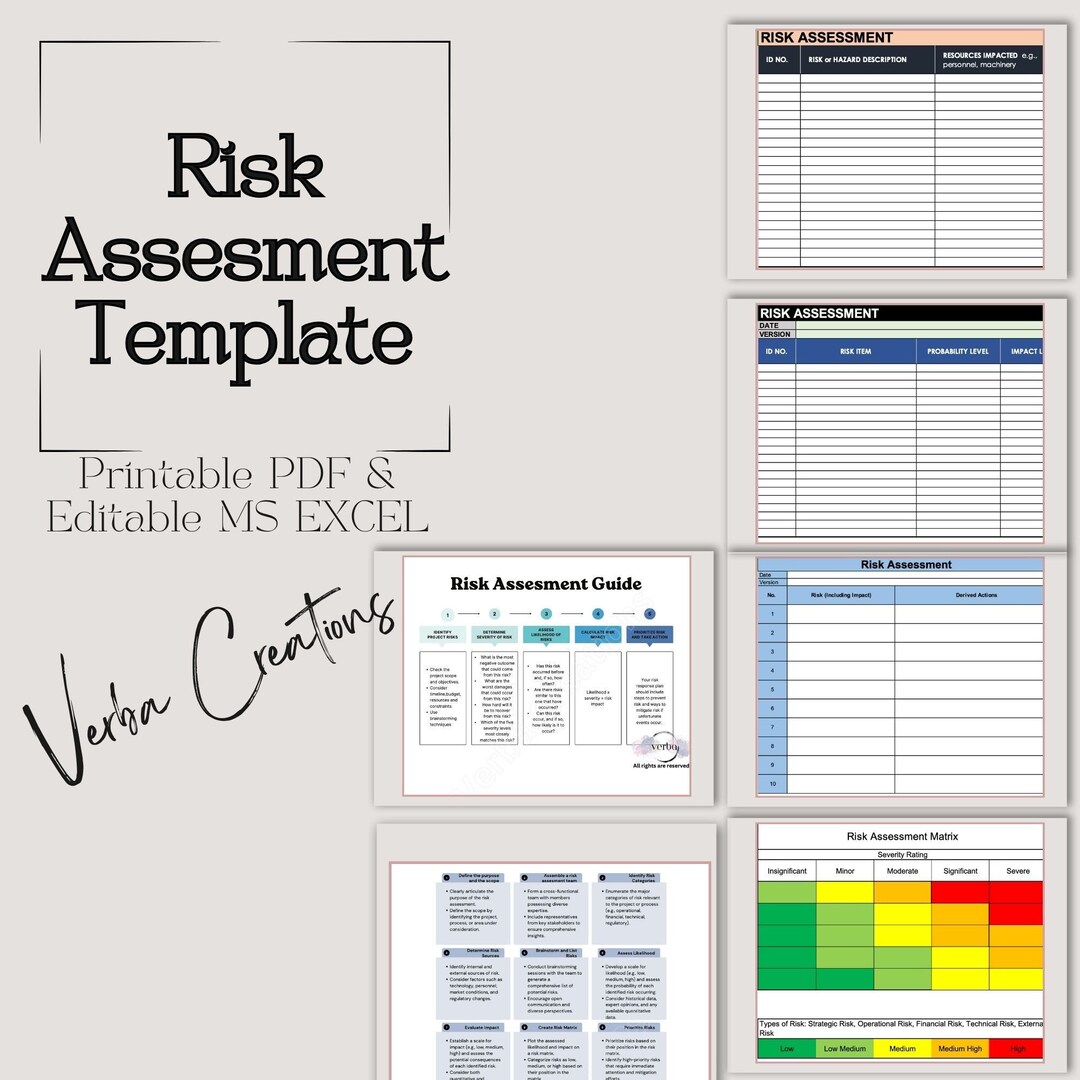 ETSY Risk Assessment Template Fillable | Risk Management | Fillable ...