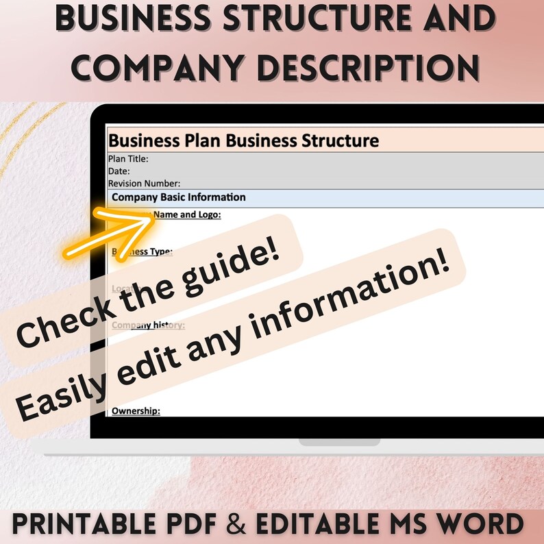 Etsy Business Structure and Company Description for Business Plan With ...