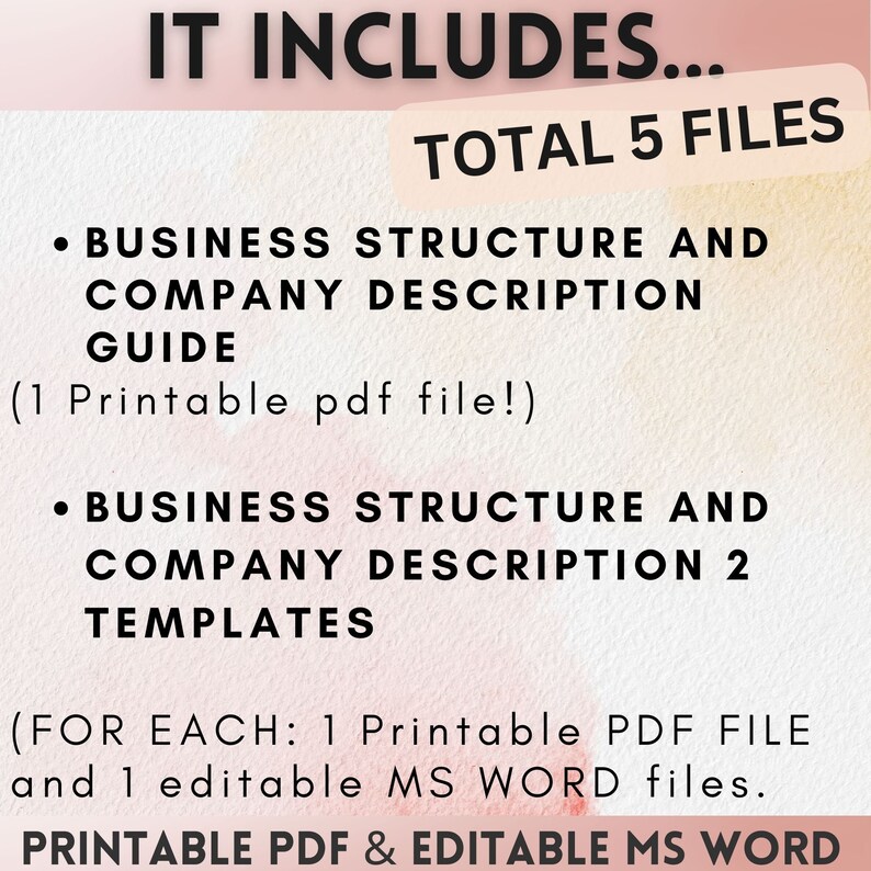 Etsy Business Structure and Company Description for Business Plan With ...