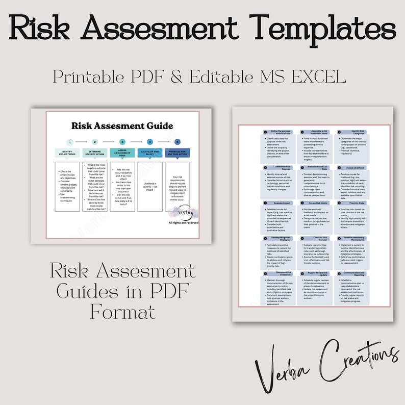 Fillable Risk Assessment Template: Excel & PDF Guide - Etsy