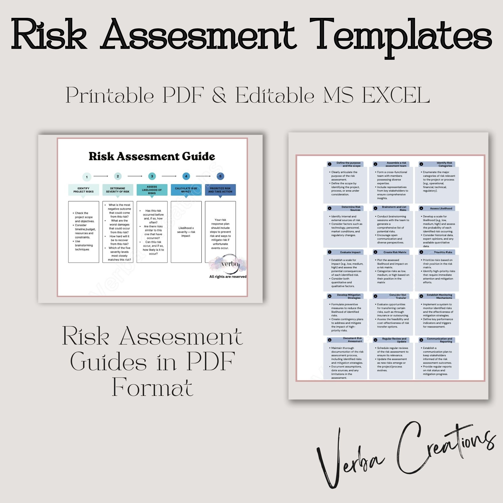 ETSY Risk Assessment Template Fillable | Risk Management | Fillable ...