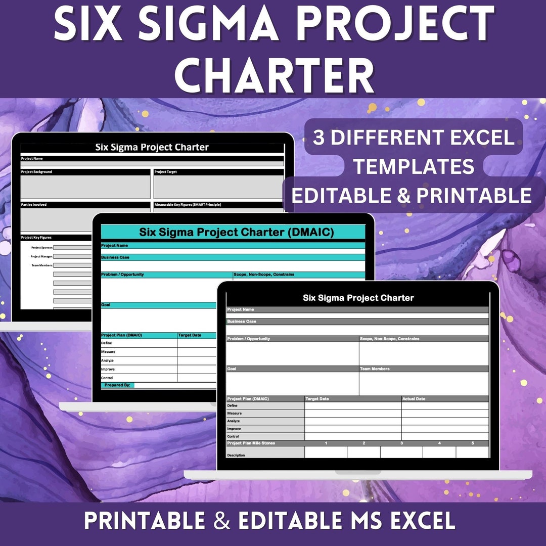 ETSY Project Charter Excel Template DMAIC Project Management - Etsy New ...