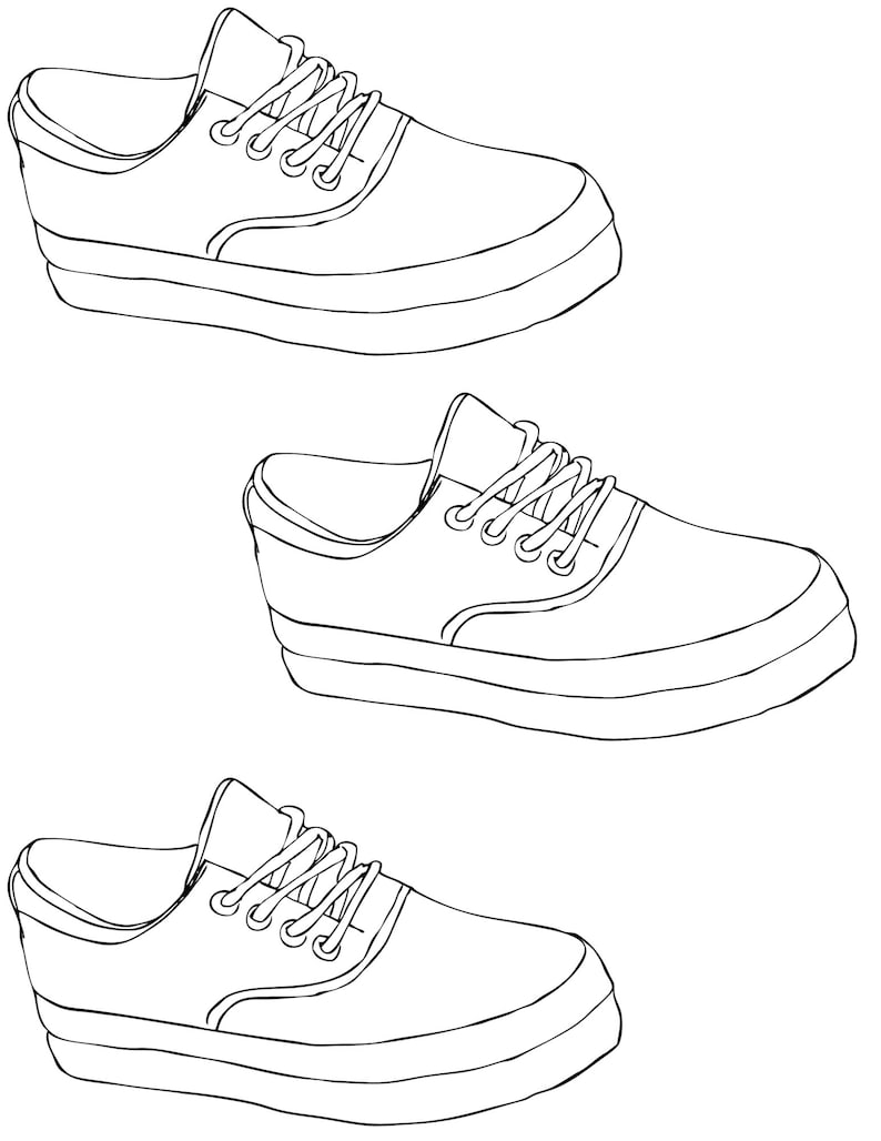 Sneakers Mockup Coloring Pages, Sneakers Pdf Pattern Coloring Sheets ...