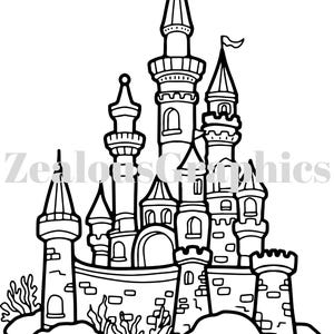 Fantasy Castle Coloring Pages, Under the Sea Castles, Fantasy Coloring ...