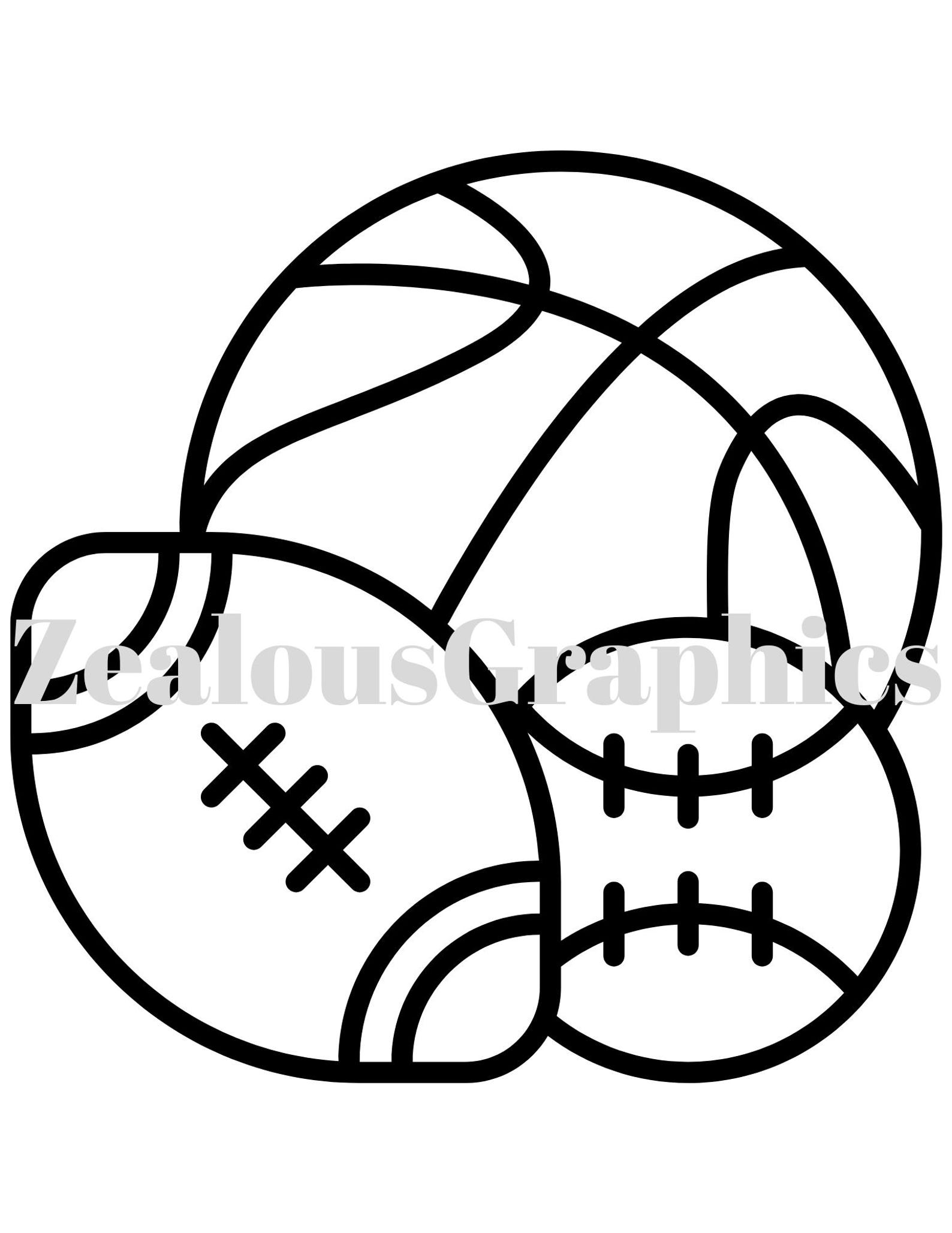 Sports Coloring Pages, Sports Coloring Book, Sports Printable Coloring ...
