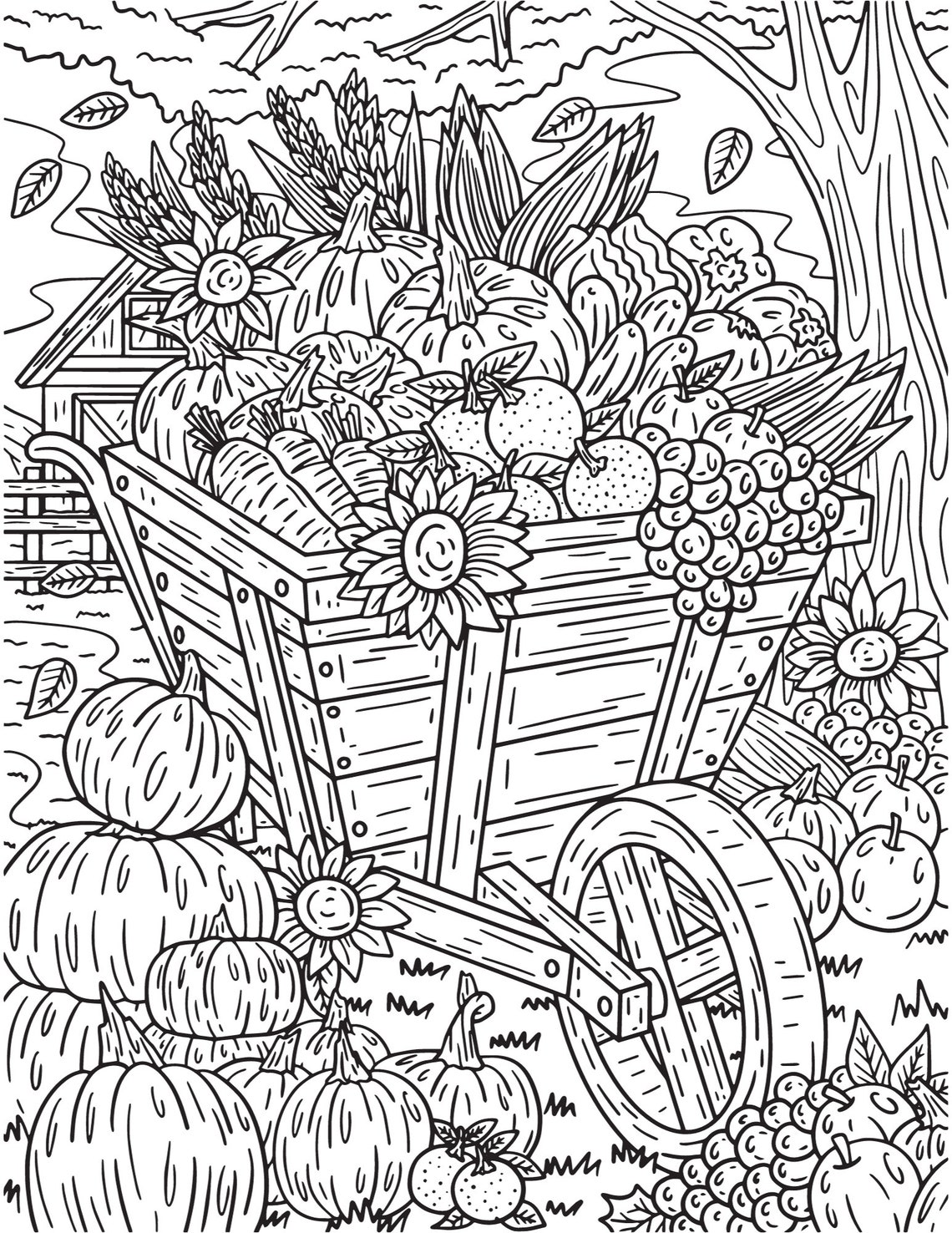 Thanksgiving Coloring Pages Digital Download, Adult Coloring Pages ...