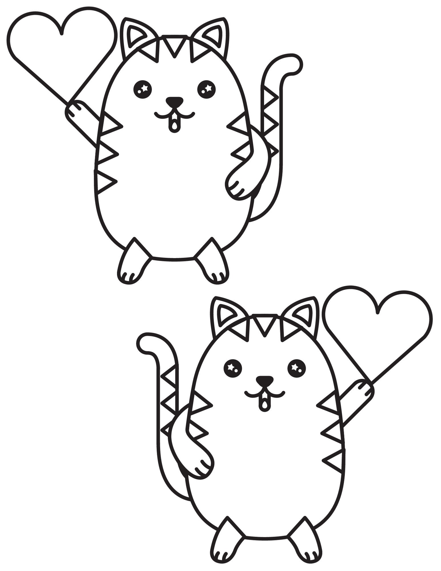 Cat Coloring Page Digital PDF Print, Coloring Page Printable Kids ...