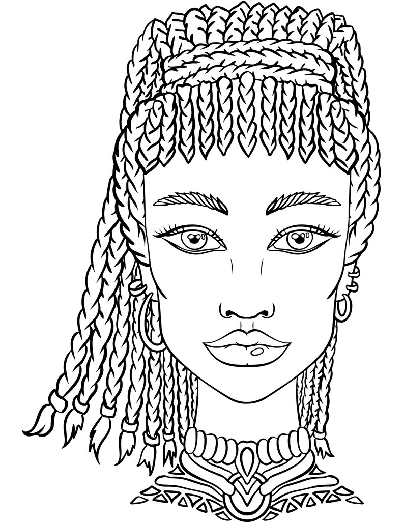 Powerful Women Art Coloring Page, Women Power Coloring Digital Print ...