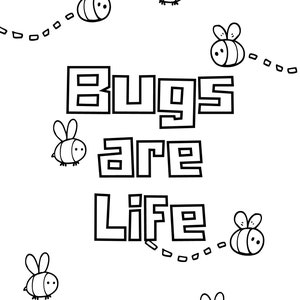 Insect Coloring Page, Coloring Page Printable Kids, Digital Coloring ...