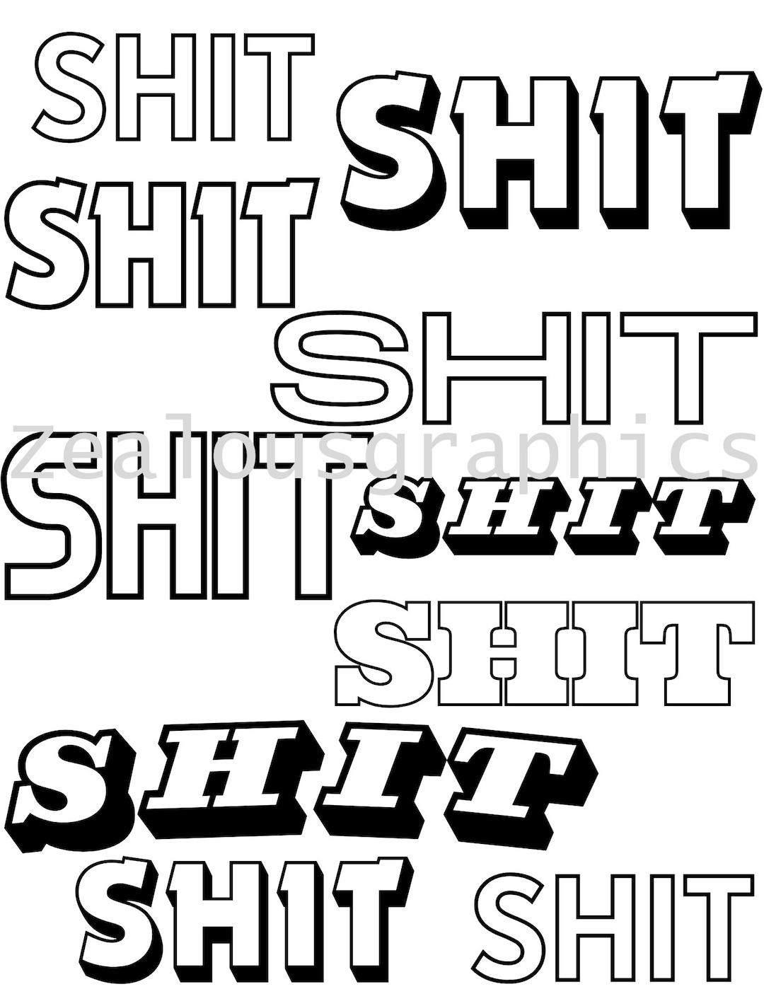 Swear Word Coloring Pages Digital Prints, Adults Only Coloring, Adult ...