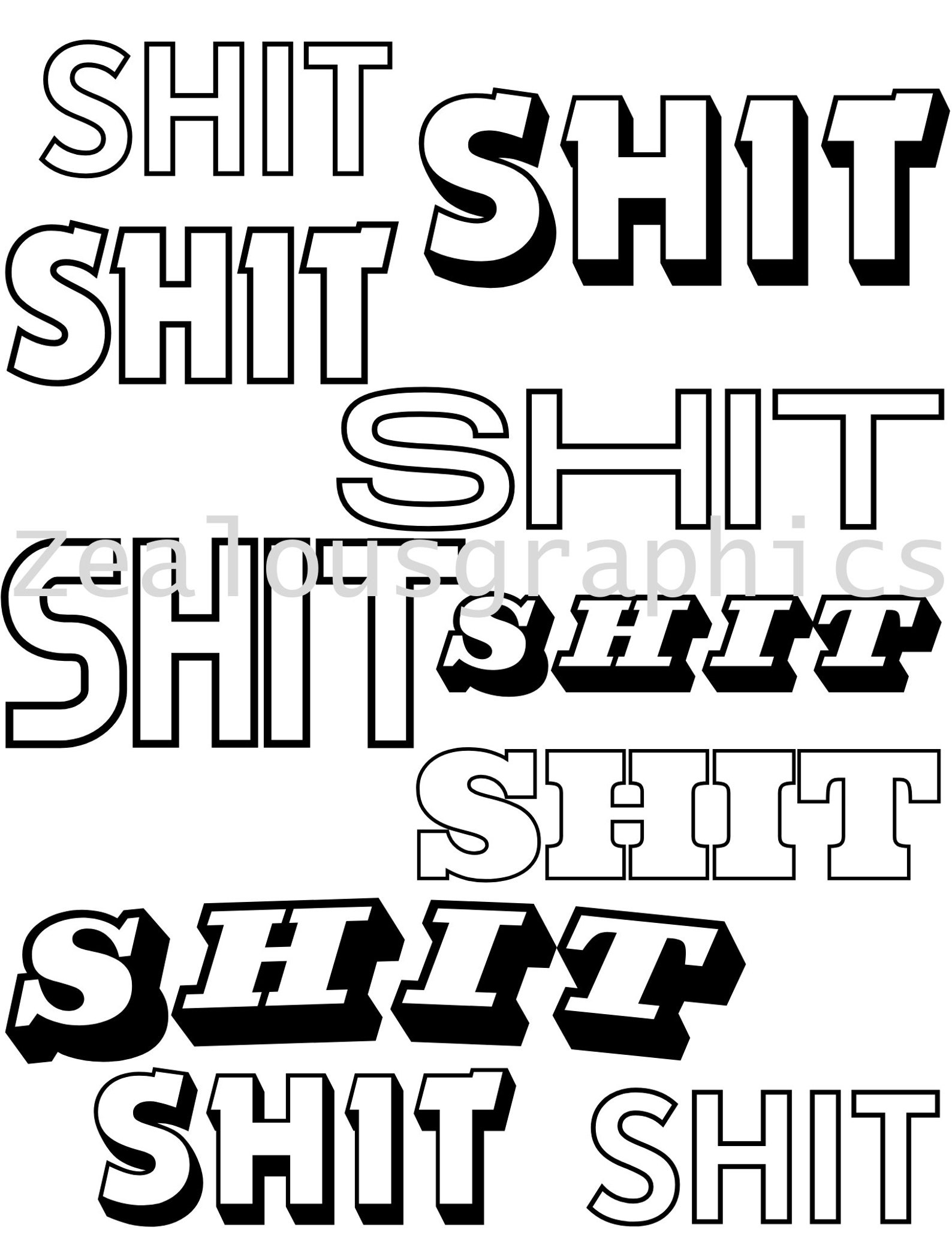 Swear Word Coloring Pages Digital Prints, Adults Only Coloring, Adult ...