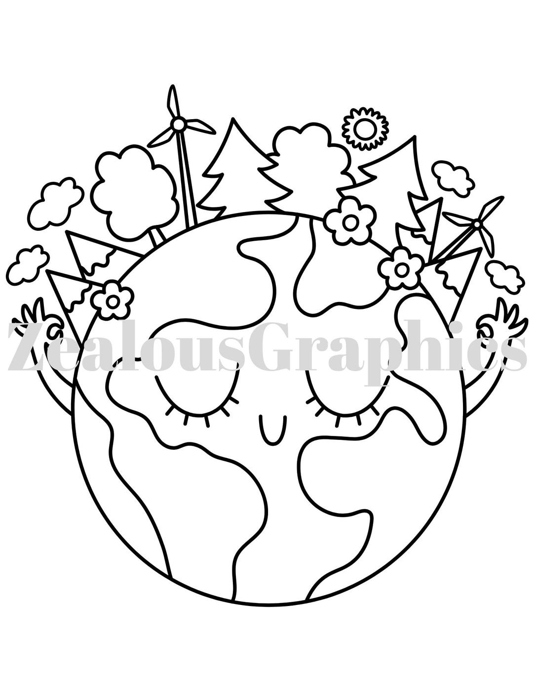 Earth Day Coloring Pages, Earth Day Printable Coloring Pages, Earth Day ...