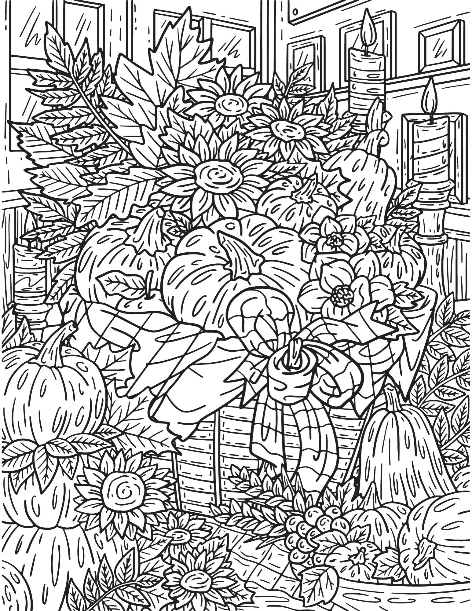 Thanksgiving Coloring Pages Digital Download, Adult Coloring Pages ...