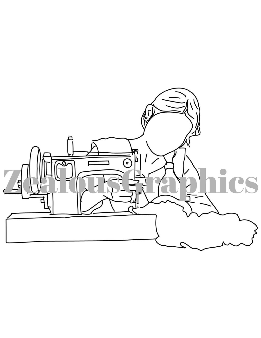 Sewing Coloring Pages, Coloring Pages Book, Sewing Machine Coloring ...