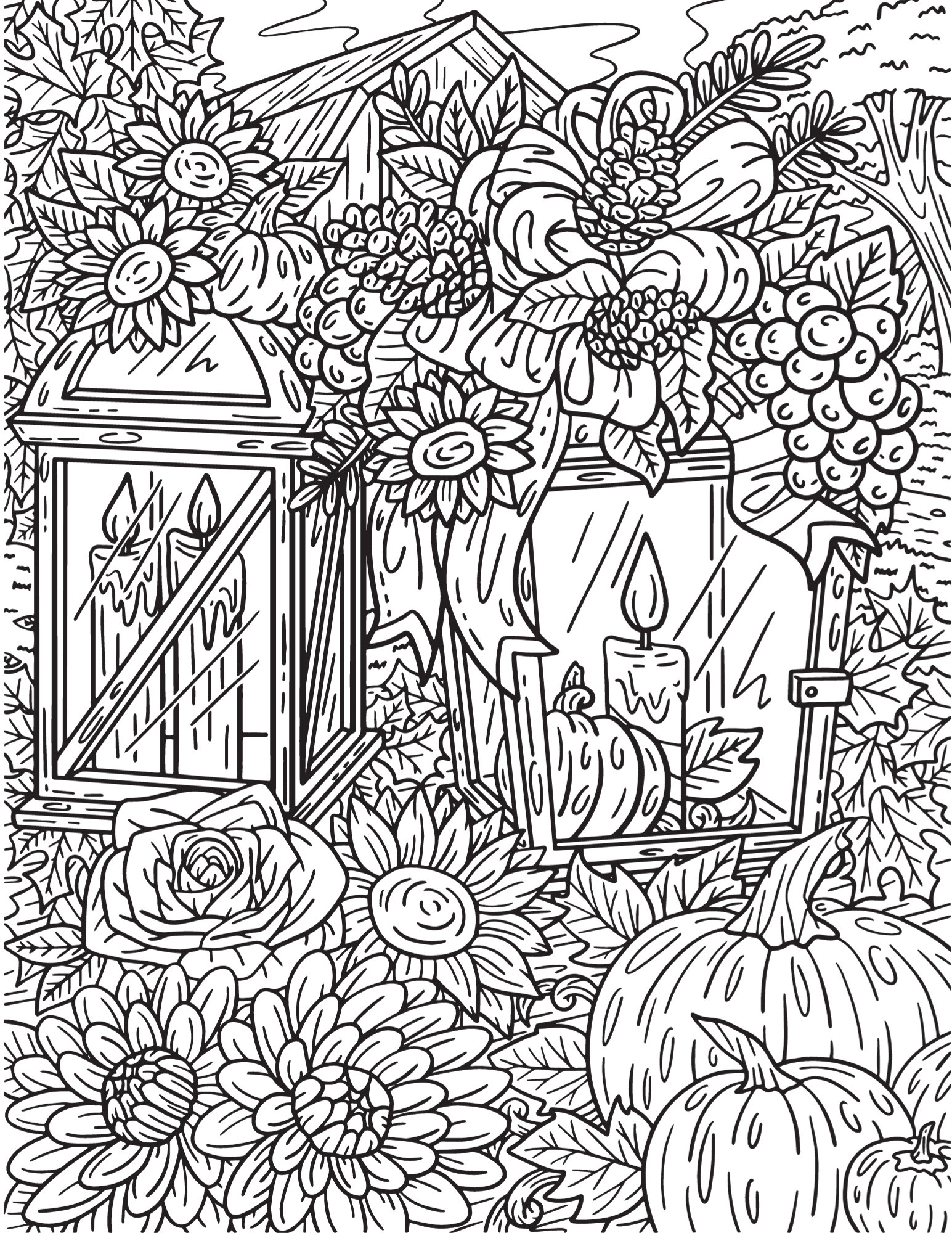 Thanksgiving Coloring Pages Digital Download, Adult Coloring Pages ...