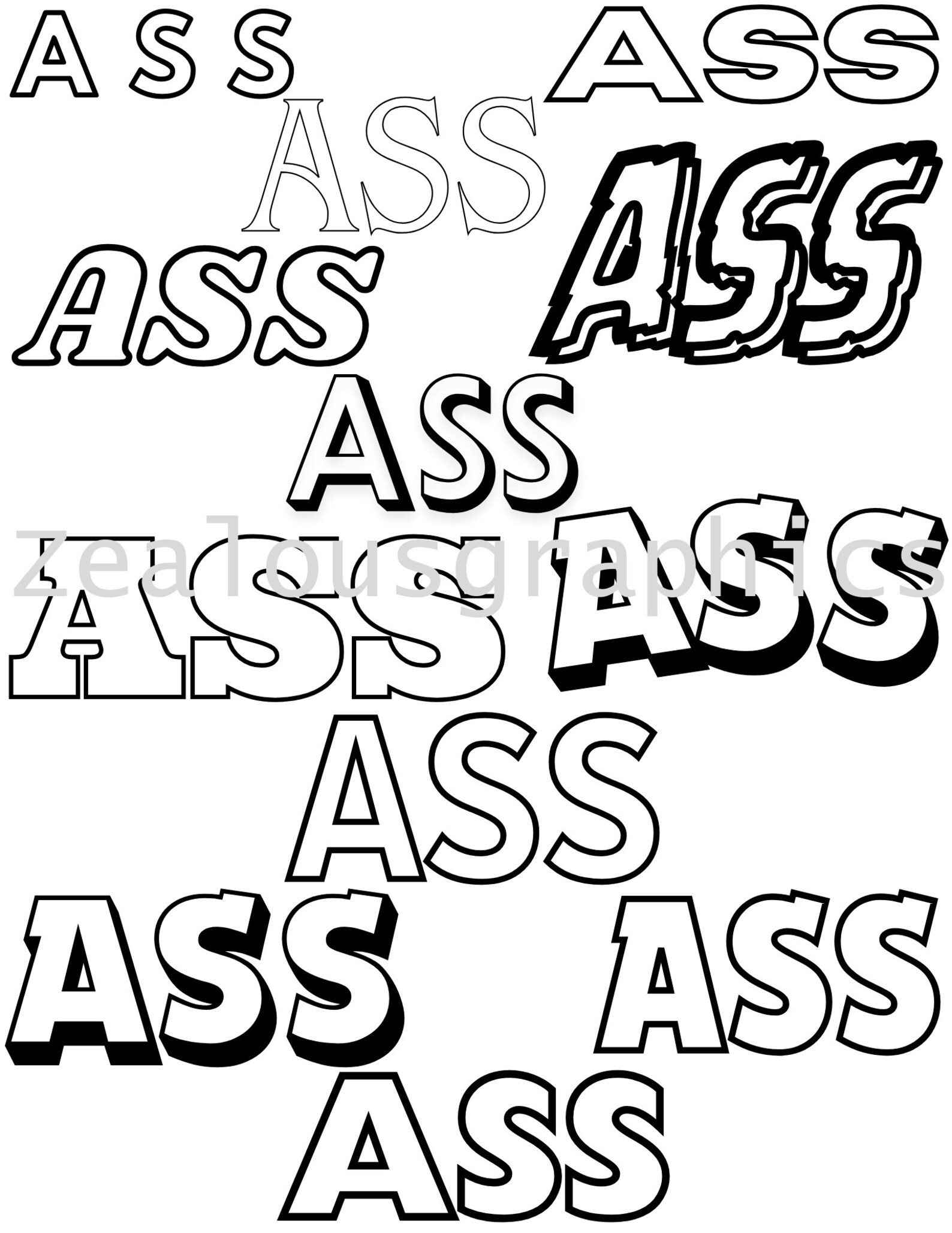 Swear Word Coloring Pages Digital Prints, Adults Only Coloring, Adult ...