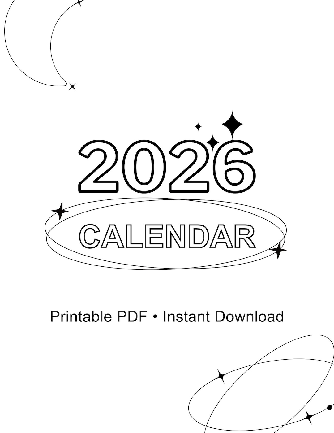 Calendrier à colorier, calendrier 2026 à colorier, pages à colorier PDF ...