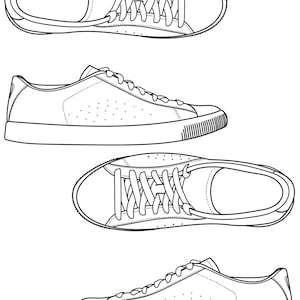 Sneakers Mockup Coloring Pages, Sneakers Pdf Pattern Coloring Sheets ...