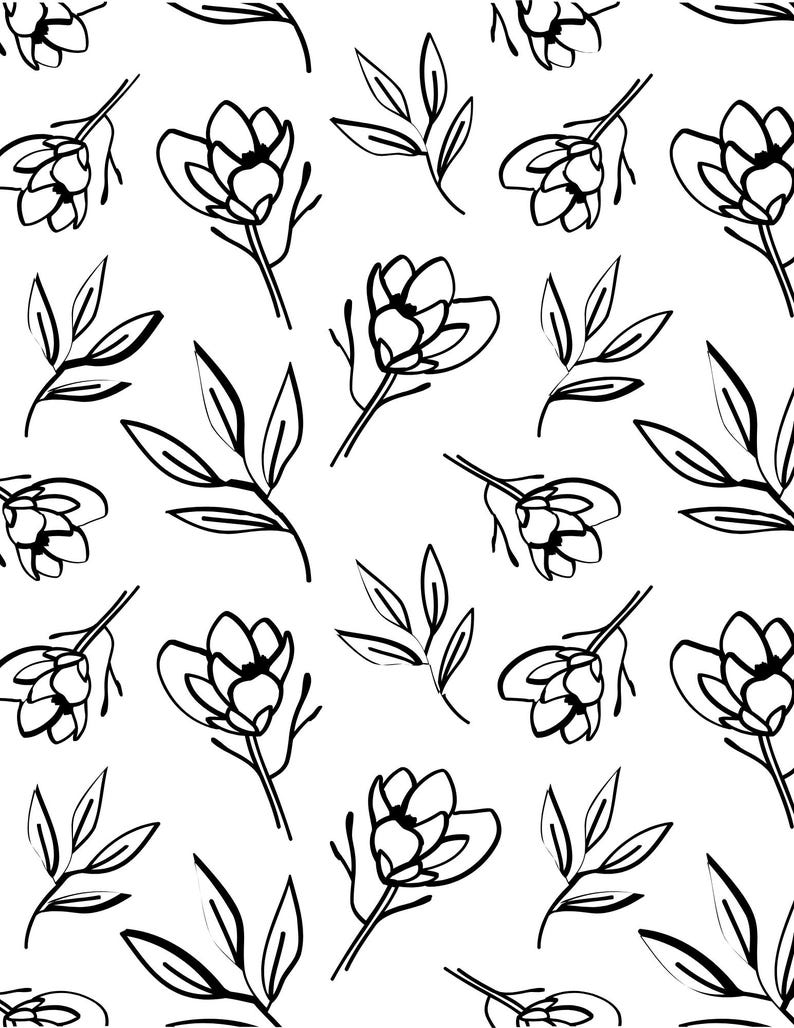 Pattern Coloring Pages, Digital Pattern Coloring Sheets, Flower ...
