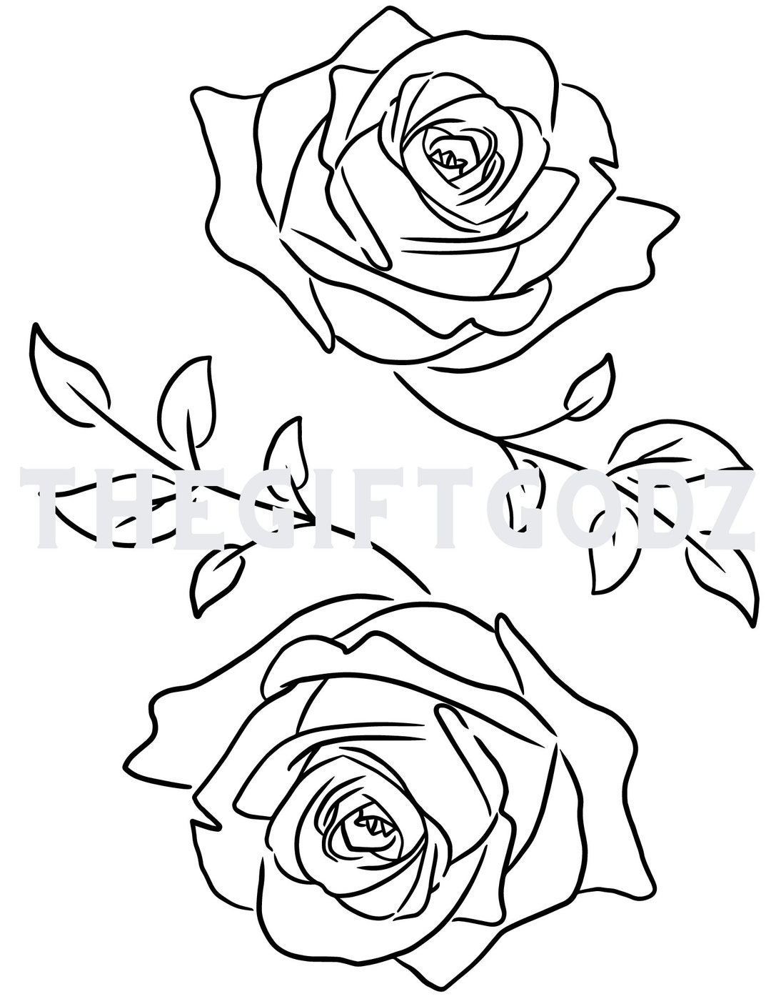Roses Coloring Pages, Roses Flower Coloring Book, Stress Relief ...