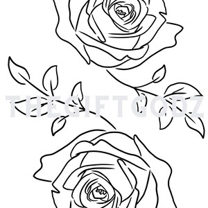 Roses Coloring Pages, Roses Flower Coloring Book, Stress Relief ...