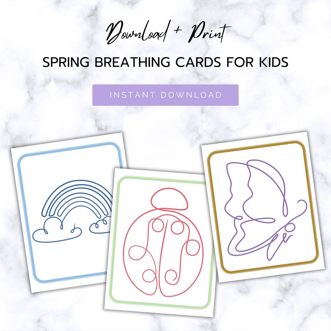 Spring Calm Down Cards for Kids | Tracing Cards | Breathing Cards ...