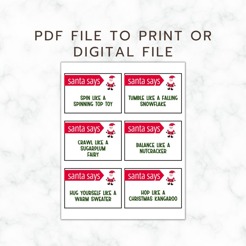 Santa Says Game for Kids Christmas Simon Says Game - Etsy