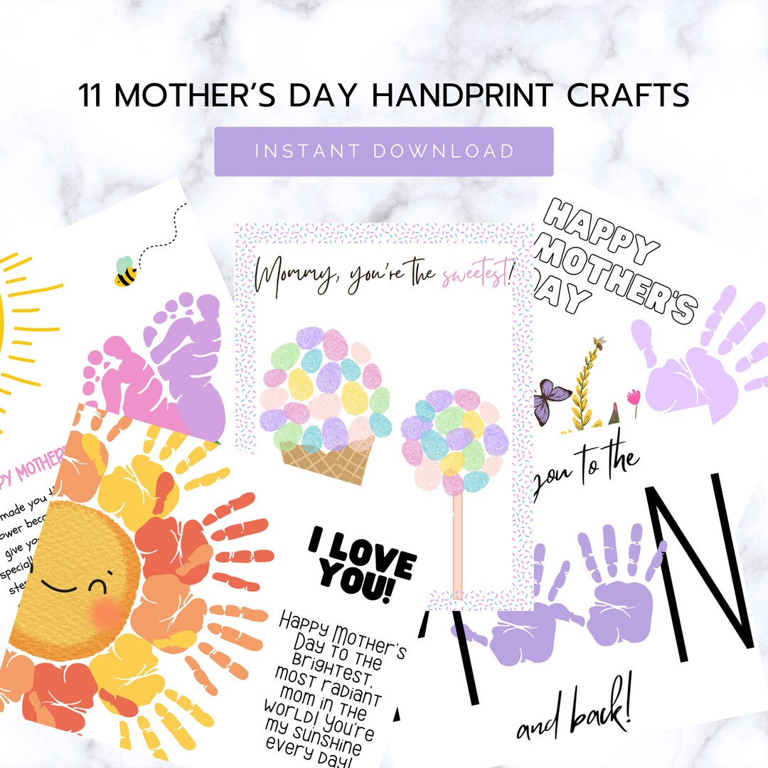 Mother's Day Handprint Art Bundle | Handprint Craft for Kids ...