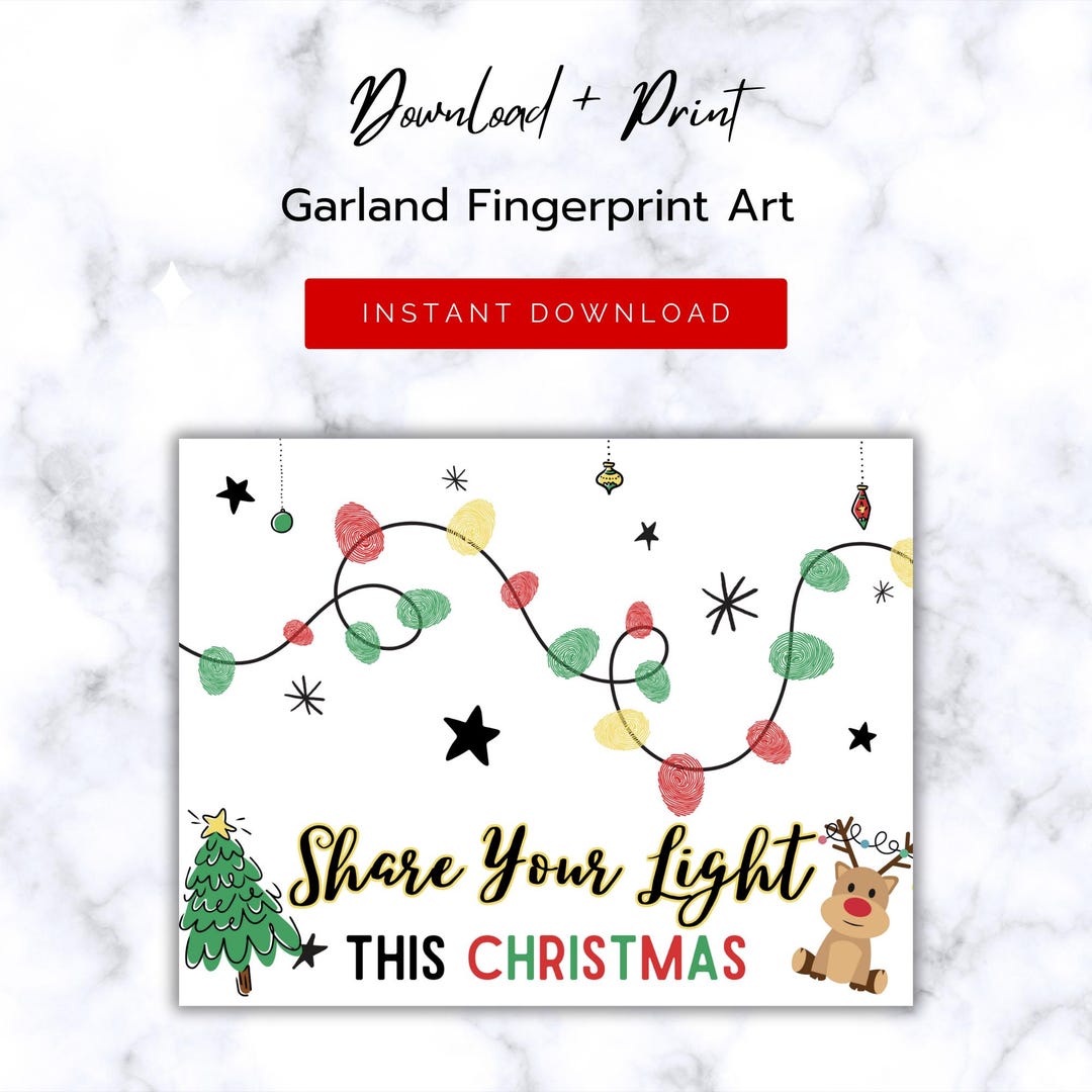 Christmas Lights Fingerprint Art Activity | Christmas Keepsake Art ...